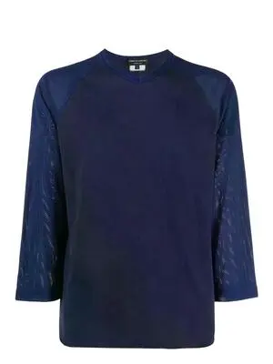 Comme Des Garçons 1990s Mesh Sleeves T-shirt - Blue