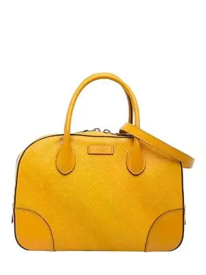 Gucci Diamante Bright Leather Satchel - Yellow