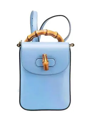 Gucci Mini Bamboo Top Handle Satchel - Blue