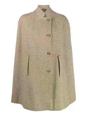 A.N.G.E.L.O. VINTAGE CULT 1960s Herringbone Cape-style Coat - Neutrals