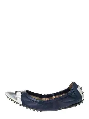 TOD'S Metallic-effect Toe Ballet Flats - Blue