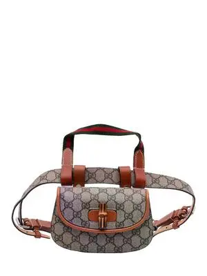Gucci Mini Gg Supreme Web Bamboo 1947 Belt Bag - Brown