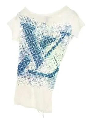 LOUIS VUITTON Logo-print Asymmetry T-shirt - White