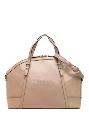 Gucci Large Microissima Patent Dome Satchel - Brown