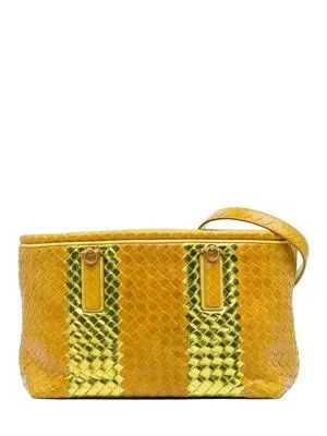 Bottega Veneta 2007 Leather Intrecciato Tote Bag - Gold