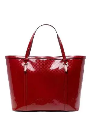 Gucci 2016-2025 Patent Micro Guccissima Nice Tote Bag - Red