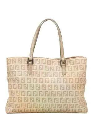 Fendi Zucchino Canvas Tote Bag - Brown
