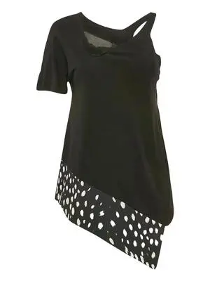 Just Cavalli Dot-print Asymmetric Top - Black