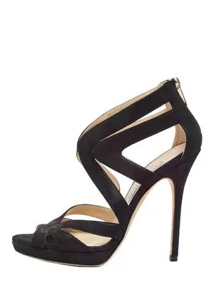 JIMMY CHOO 125mm Suede Sandals - Black