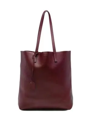 Saint Laurent 2018 Leather North South Shopper Tote Bag Red