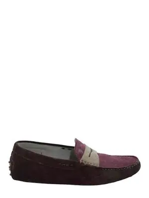TOD'S Gommino Pebble-detail Suede Penny Loafers - Purple