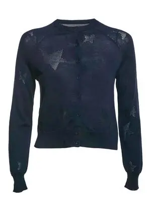 Zadig&Voltaire Star-pattern Merino-wool Cardigan - Blue