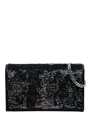 Saint Laurent 2017 Sequin Monogram Kate Wallet On Chain Crossbody Bag - Black
