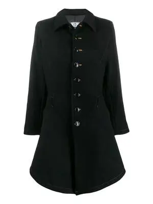 JEAN PAUL GAULTIER Military Style Wool Blend Coat - Black
