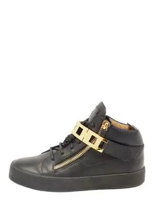 GIUSEPPE ZANOTTI Leather High-top Sneakers - Black