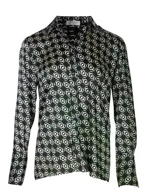 SANDRO Chain-Print Long Sleeve Shirt