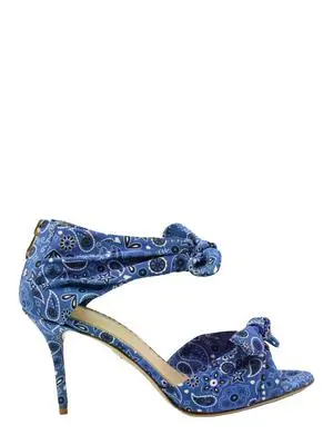 CHARLOTTE OLYMPIA Patty Bandana-print Sandals - Blue