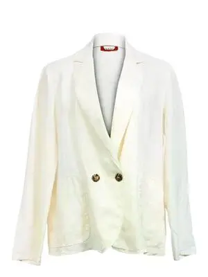 MAX&CO. Buttoned Linen Blazer - Neutrals