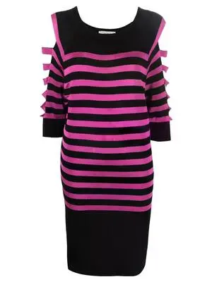 Jean Paul Gaultier 2000s Striped Cut-out Dress - Pink