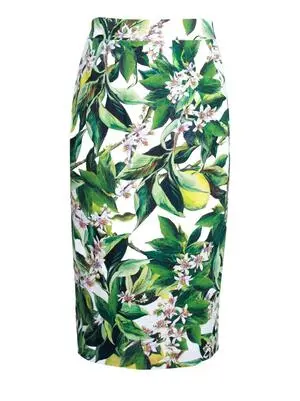 DOLCE & GABBANA Floral-Print Midi Skirt