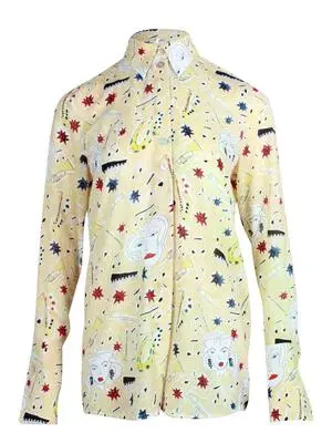 Victoria Beckham Music Motif-print Shirt - Yellow