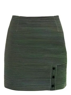 MUGLER Vintage Striped Pencil Skirt - Black