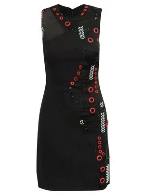 Versace Beaded Sleeveless Dress - Black