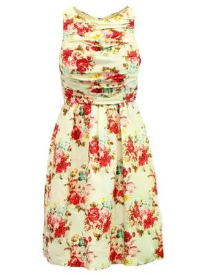 Alice + Olivia Floral-print Open-back Mini Dress - White