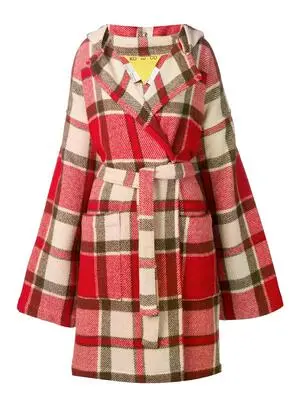 JC DE CASTELBAJAC Ko And Co Checkered Coat - Red