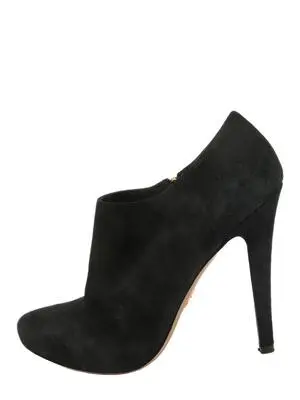 Prada 130mm Suede Booties - Black