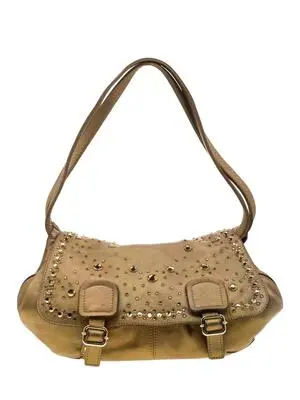 Sonia Rykiel Paris Studded Leather Shoulder Bag - Gold