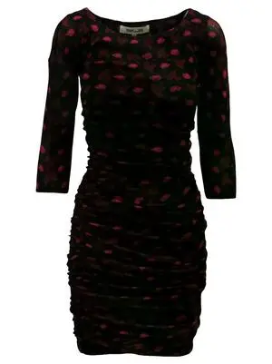 Diane Von Furstenberg Floral-print Ruched Dress - Brown