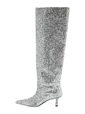 ALEXANDER WANG 2024 60mm Glitter Boots - Grey
