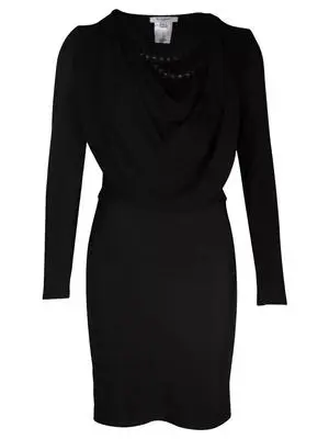 Givenchy Cowl-neck Bead-embellished Dress - Black