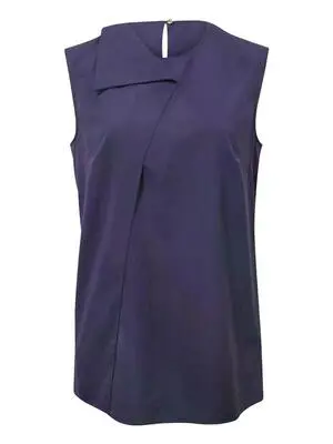 Hermès Fold-collar Sleeveless Top - Blue