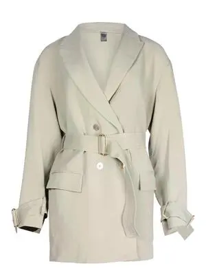 DION LEE Belted Cocoon Coat - Green