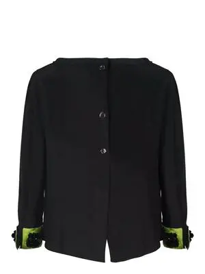 Prada Embellished-cuff Blouse - Black