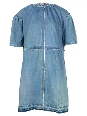 MARC JACOBS Vintage Denim Raw-Edge A-Line Dress