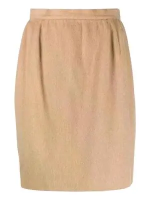 Valentino Garavani 1980s Gathered Detailing Pencil Skirt - Neutrals