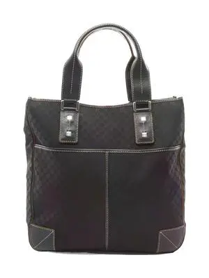 Celine 2000s Macadam Canvas Tote Bag - Black