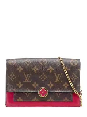 LOUIS VUITTON Monogram Flore Wallet On Chain Crossbody Bag - Brown