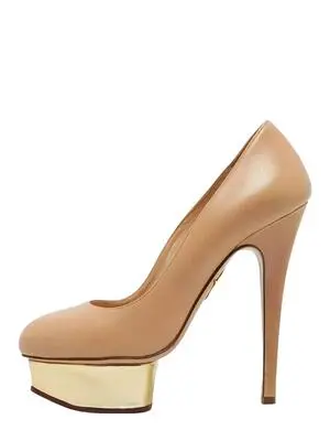 CHARLOTTE OLYMPIA 140mm Leather Platform Pumps - Neutrals