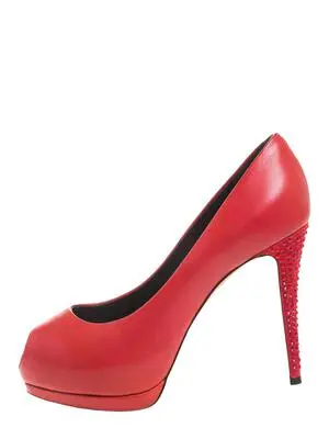 GIUSEPPE ZANOTTI 115mm Leather Peep-toe Pumps - Red