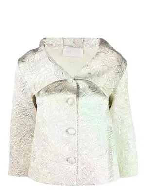 Valentino Garavani 1990s Oversize-collar Jacquard Jacket - Gold