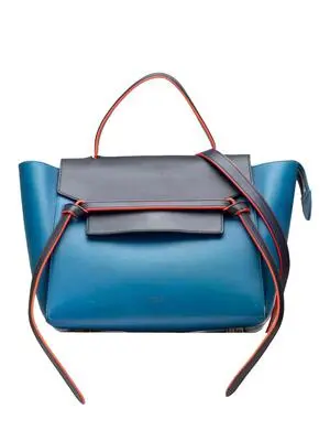 Celine 2015 Mini Tricolor Belt Bag Satchel - Blue