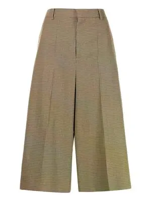 Celine 2019 Check-print Wool Culottes - Brown