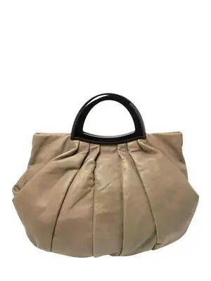 GIORGIO ARMANI Pleated Leather Handle Bag