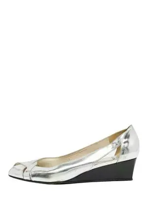 STUART WEITZMAN Peep-toe Wedge Pumps - Silver