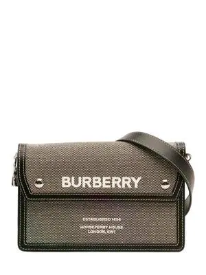 Burberry Canvas Horseferry Note Crossbody Bag - Grey