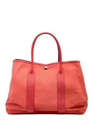 Hermès Toile And Negonda Garden Party 36 Tote Pink